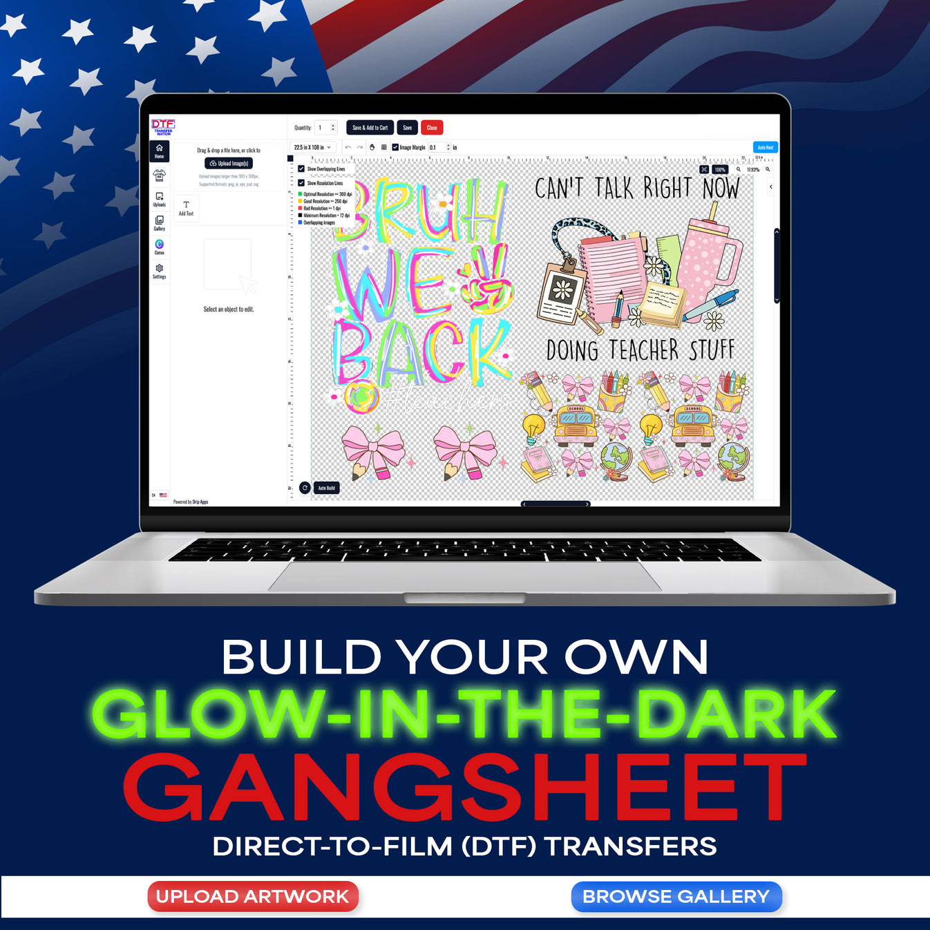 Build a Gang Sheet - GLOW-IN-THE-DARK – DTF Transfer Nation