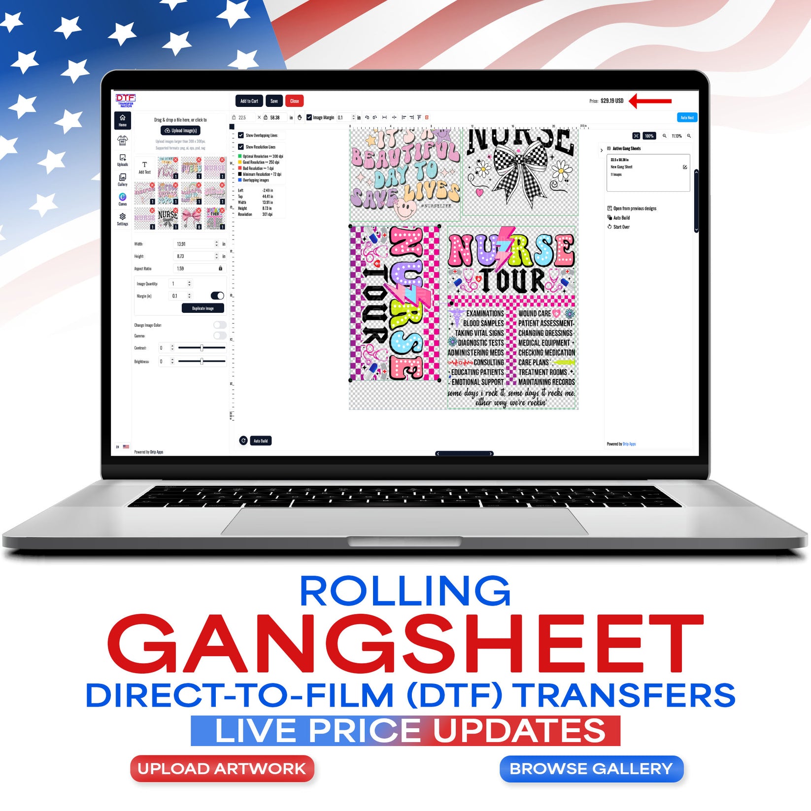 Rolling Canvas Gang Sheet – DTF Transfer Nation